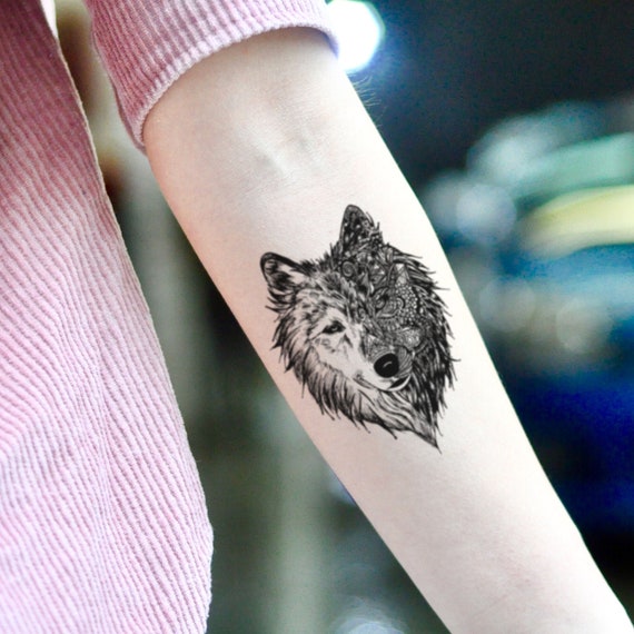 Alpha Wolf Temporary Tattoo Sticker Ensemble de 2 | Etsy