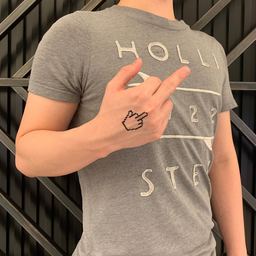 8-bit Middle Finger Temporary Fake Tattoo Sticker (set of 2) - Etsy