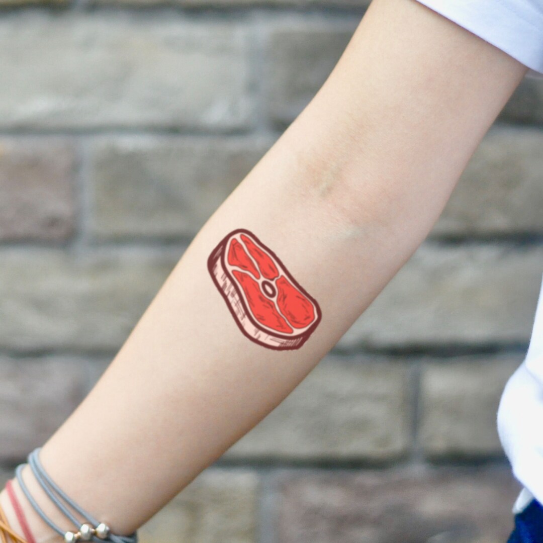 Steak Temporary Tattoo Sticker (set of 2) - Etsy