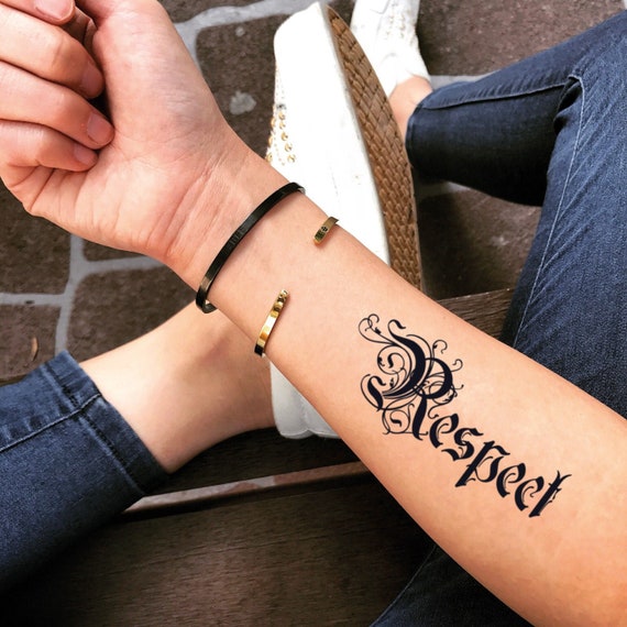 Respect Temporary Fake Tattoo Sticker set of 2 | Etsy