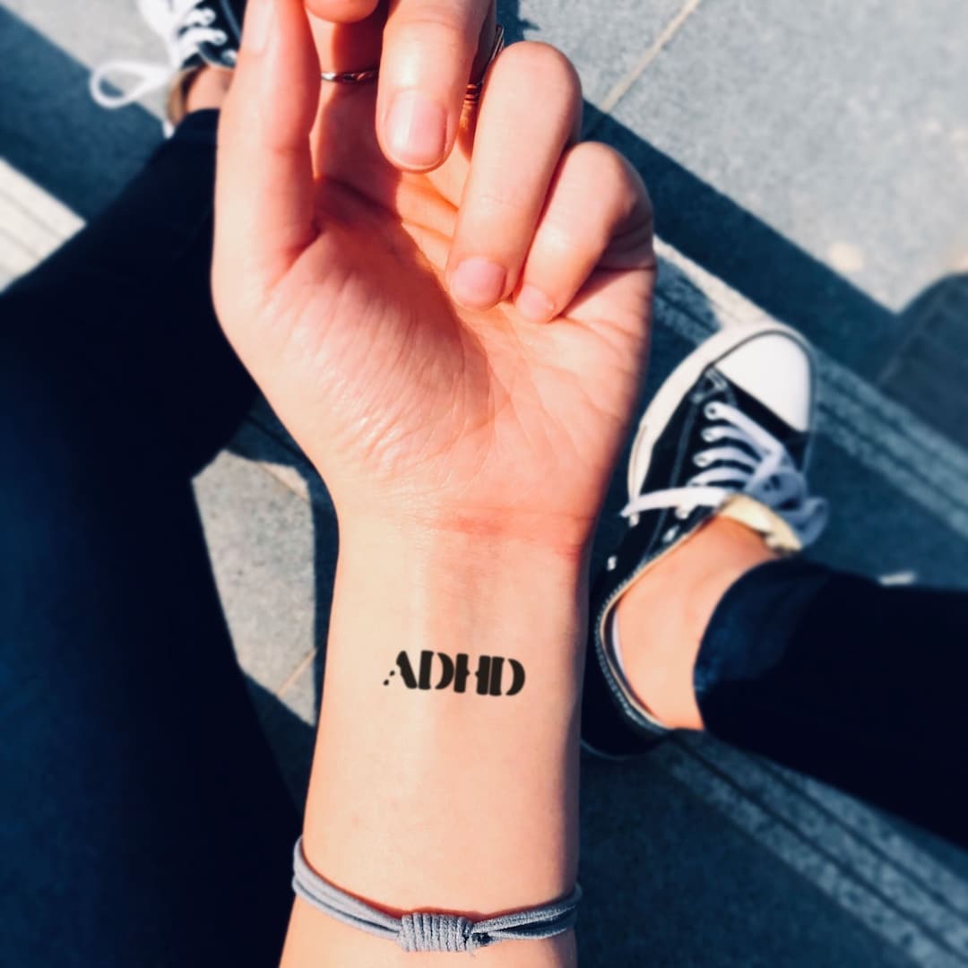 ADHD Temporary Tattoo Sticker (set of 2) - Etsy