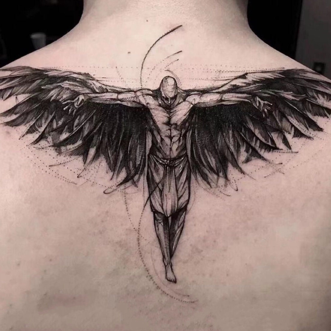 Half Angel Half Demon Wings Tattoos