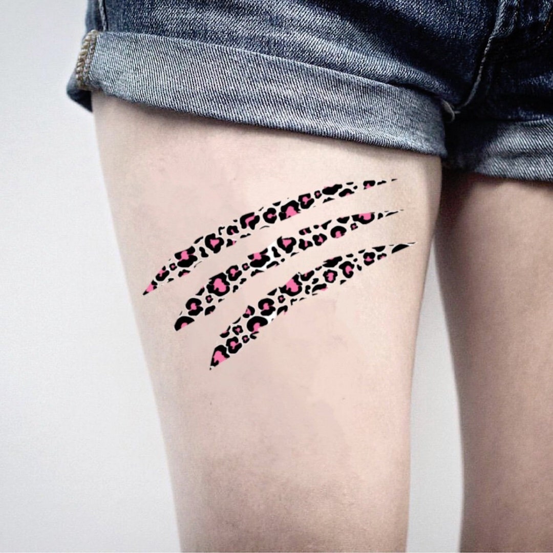Cheetah Print Scratch Temporary Fake Tattoo Sticker (set of 2) - Etsy