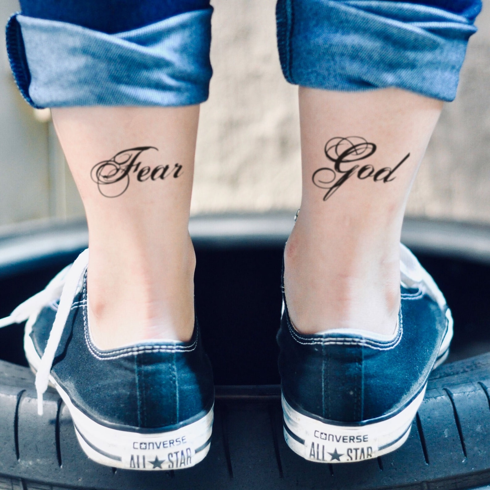 Fear God Temporary Tattoo Sticker set of 2 - Etsy