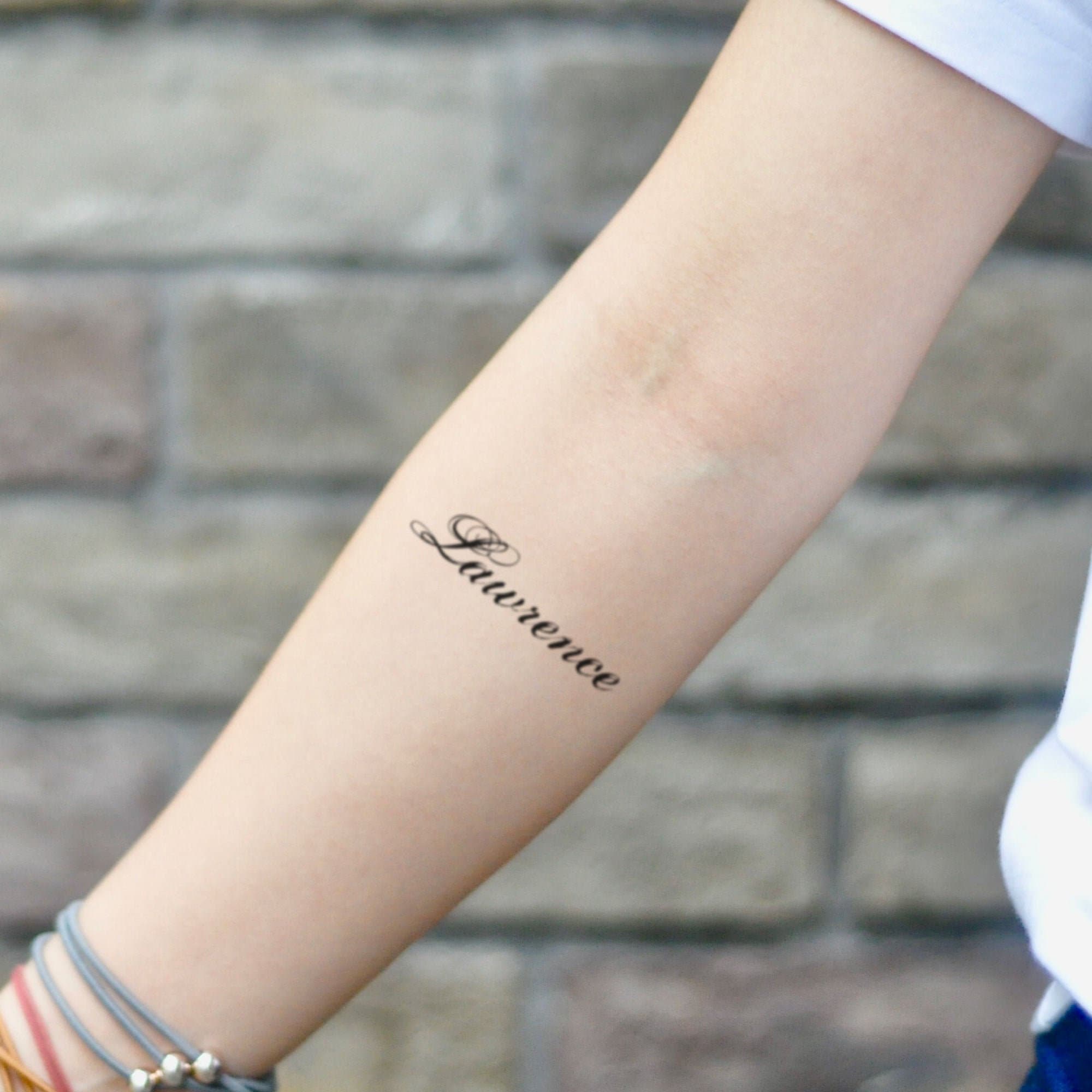 Lawrence Name Temporary Tattoo Sticker (set of 2) - Etsy