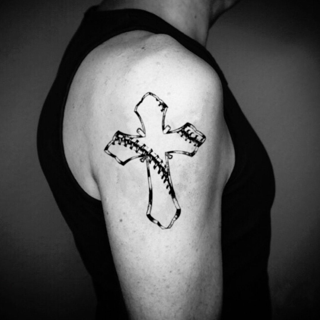Baseball Cross Temporary Fake Tattoo Sticker (set of 2) - Etsy