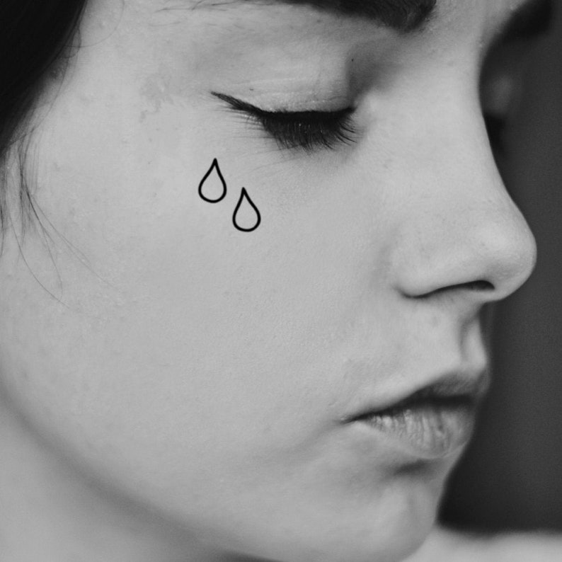 Teardrop Temporary Fake Tattoo Sticker (set of 6) - Etsy