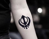 Sikh Temporary Fake Tattoo Sticker set of 2 - Etsy