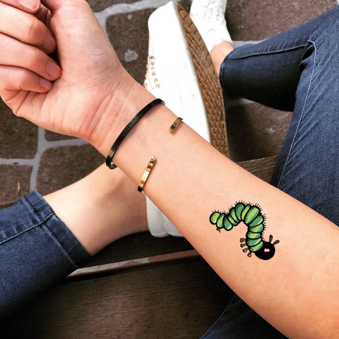 Caterpillar Temporary Fake Tattoo Sticker (set of 2) - Etsy