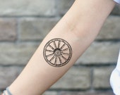 Wagon Wheel Temporary Tattoo Sticker set of 2 - Etsy