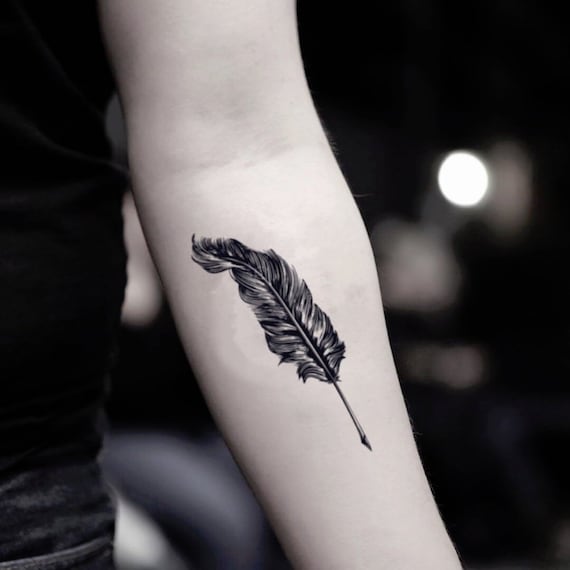 Quill Temporary Fake Tattoo Sticker set of 2 | Etsy