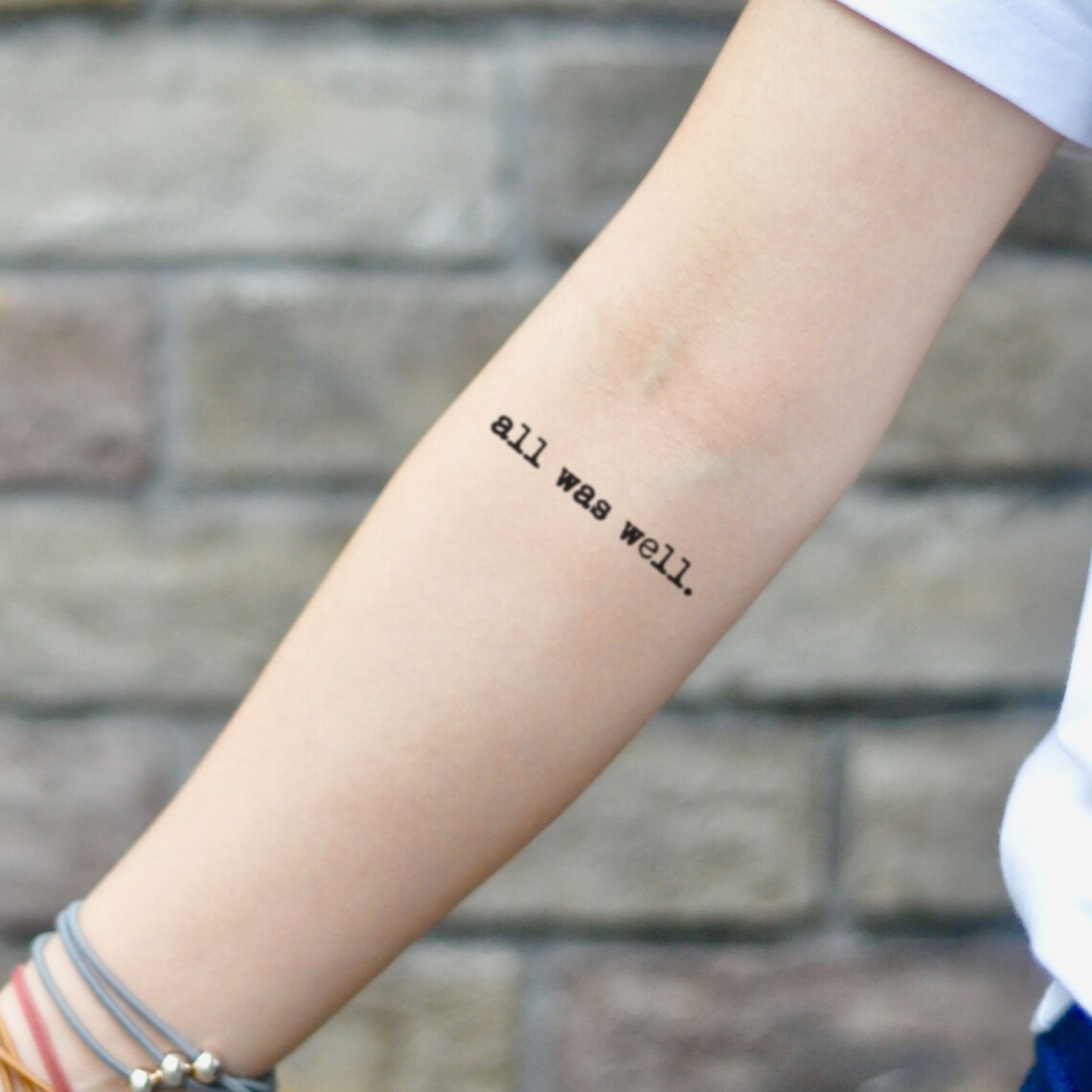 All Was Well Temporary Tattoo Sticker (set of 2) - Etsy