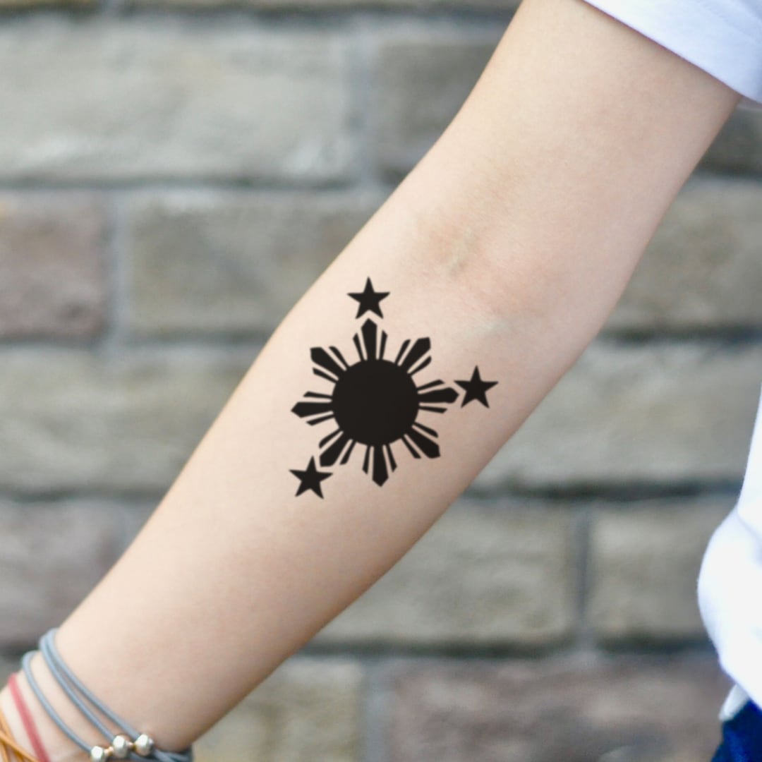 Filipino Tribal Sun Flag Temporary Tattoo Sticker (set of 2) - Etsy