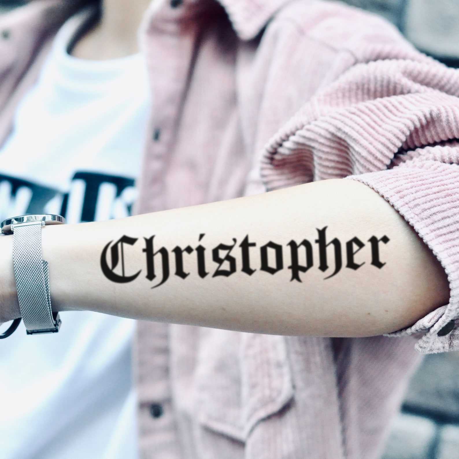 Christopher Tattoo Name Sticker set of 2 - Etsy