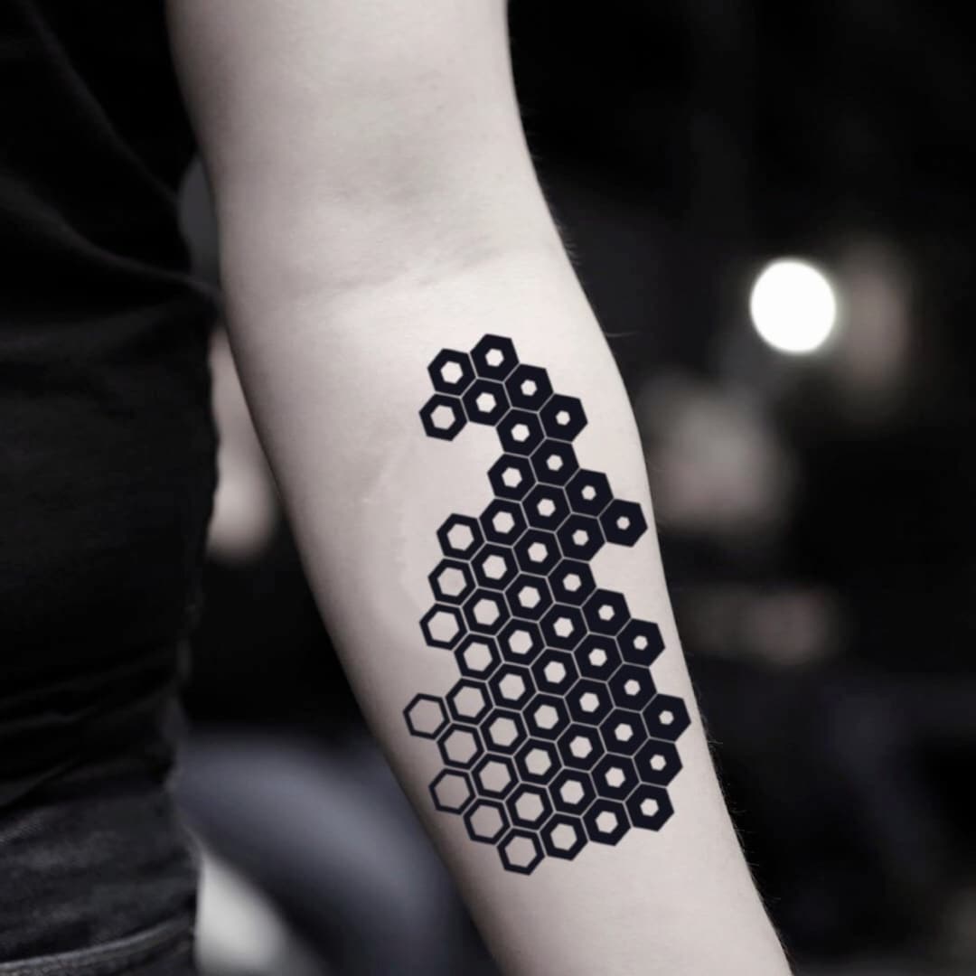Honeycomb Temporary Fake Tattoo Sticker (set of 2) - Etsy