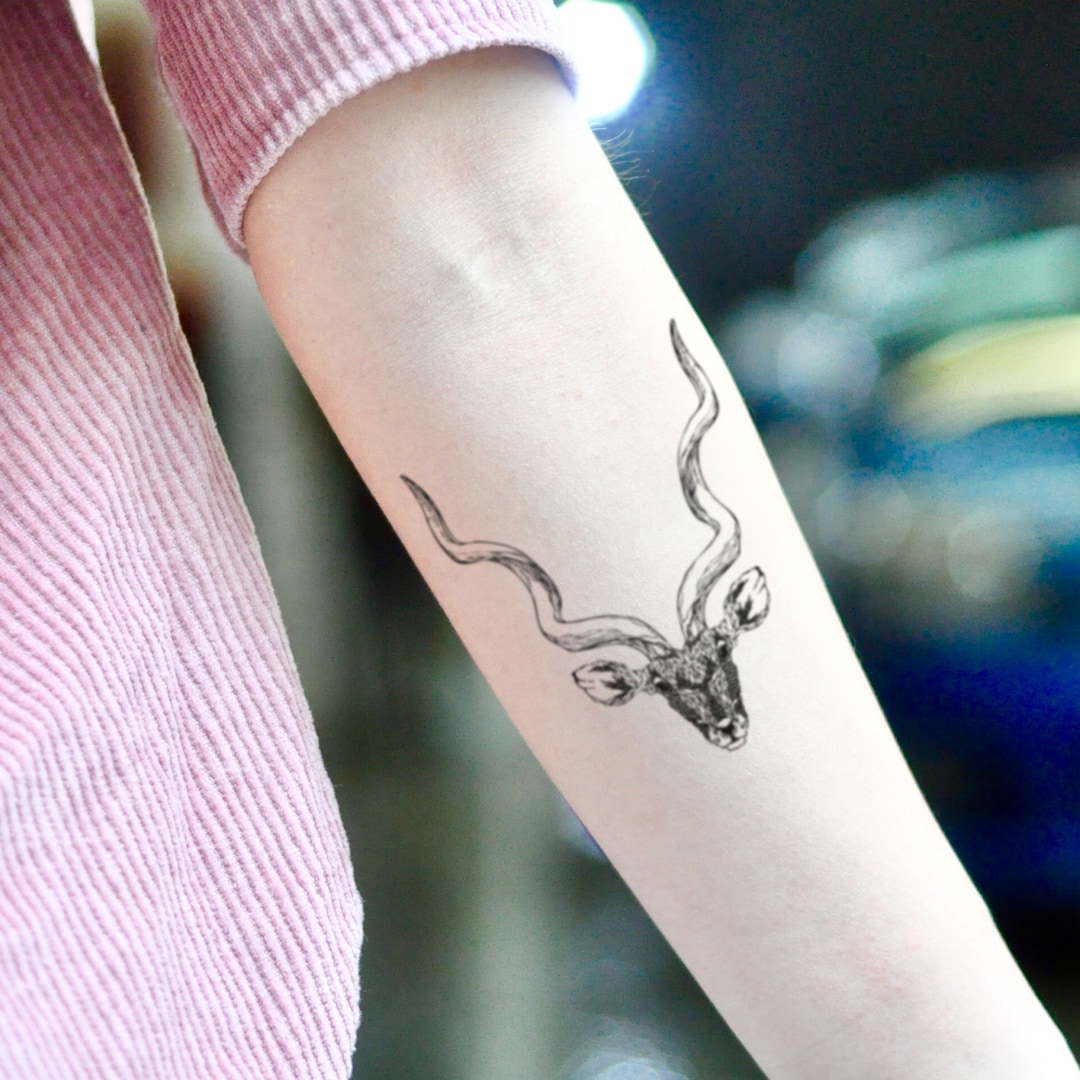 Antelope Head Temporary Tattoo Sticker (set of 2) - Etsy
