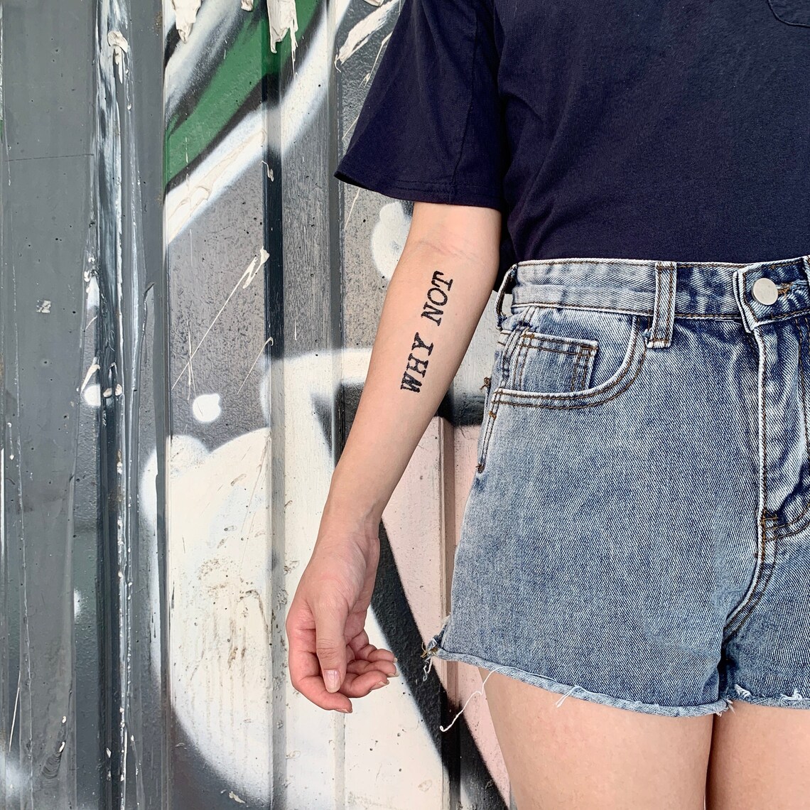 Why Not Temporary Tattoo Sticker set of 2 - Etsy