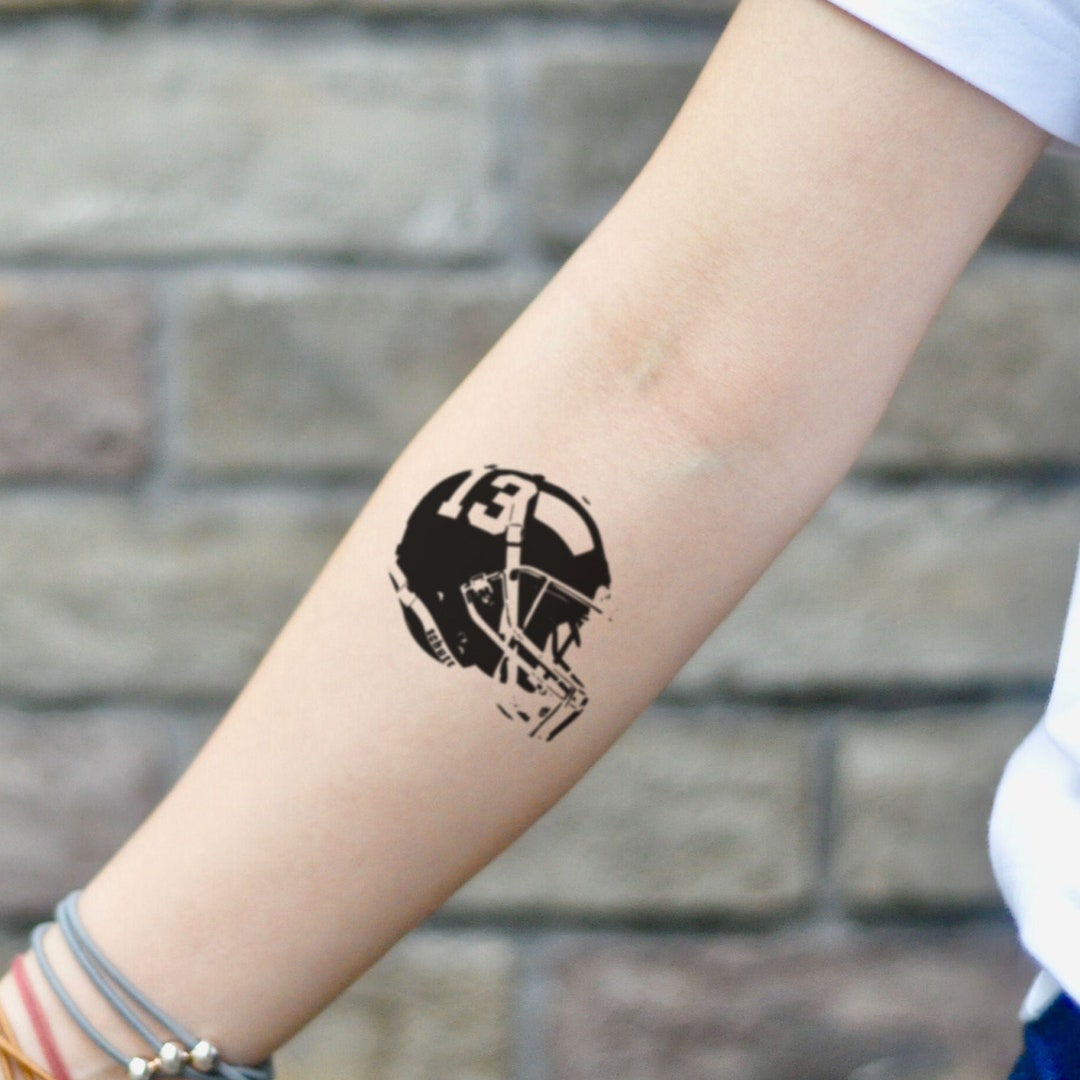 Football Helmet Temporary Tattoo Sticker (set of 2) - Etsy