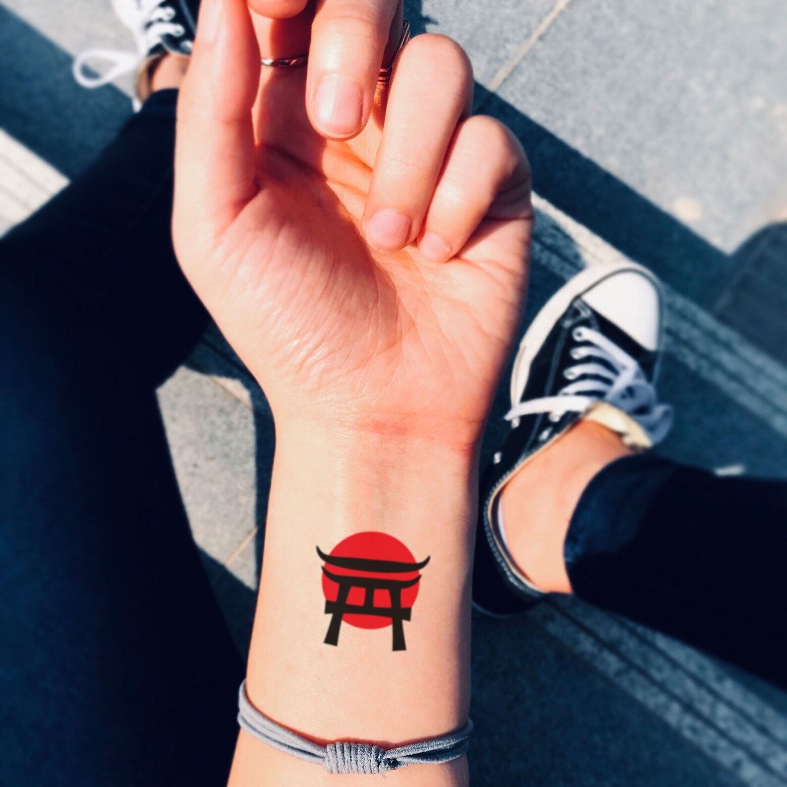 Shinto Shrine Temporary Tattoo Sticker set of 2 - Etsy