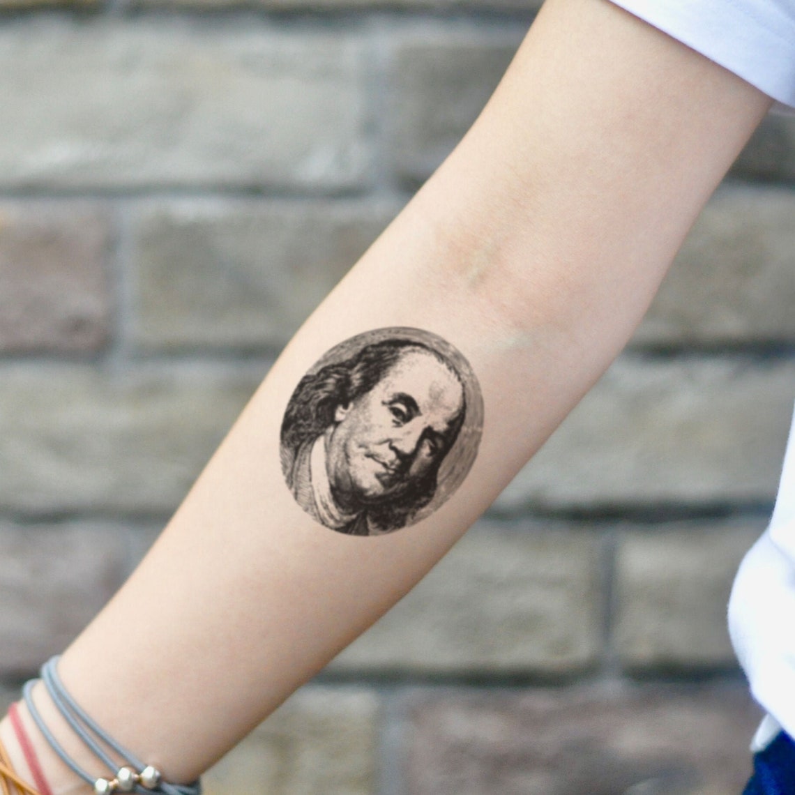 Ben Benjamin Franklin Temporary Tattoo Sticker (set of 2) - Etsy