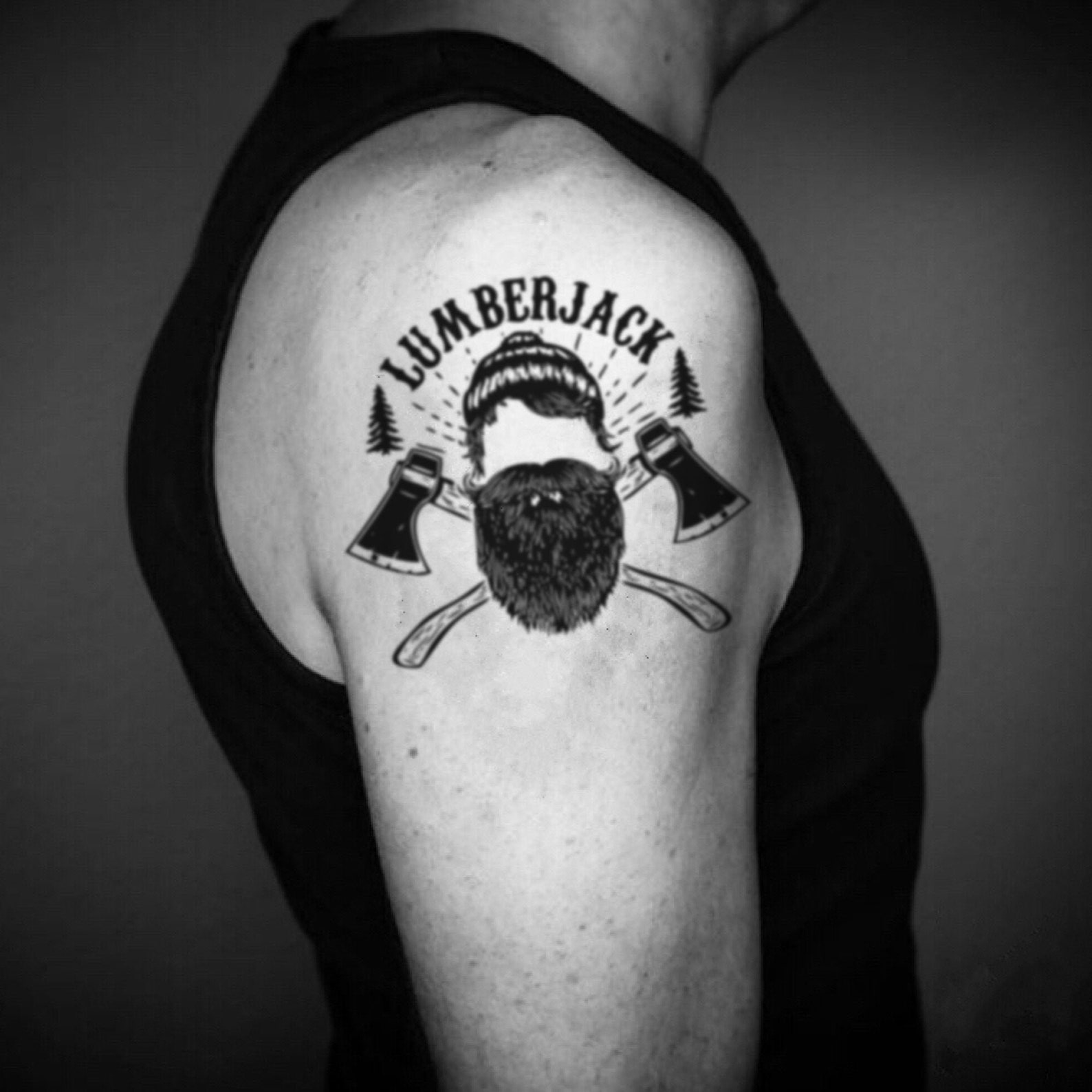 Lumberjack Temporary Tattoo Sticker set of 2 - Etsy