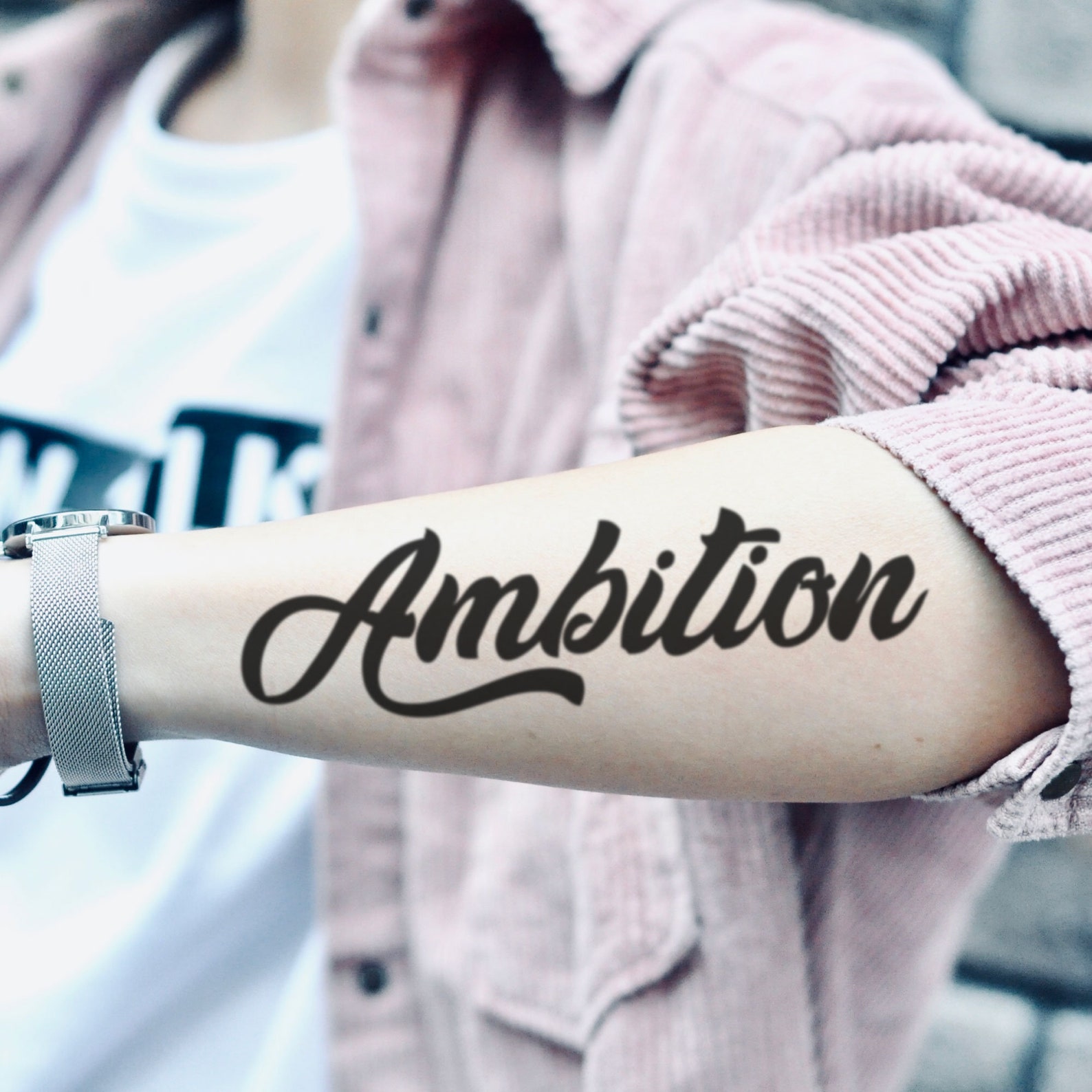Ambition Temporary Tattoo Sticker set of 2 | Etsy