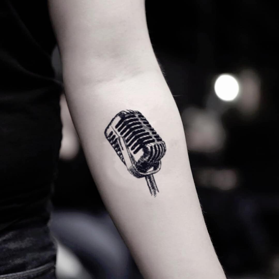 Microphone Temporary Fake Tattoo Sticker (set of 2) - Etsy