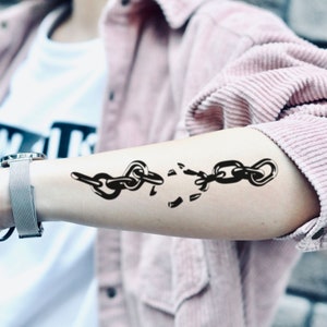 Breaking Chains Temporary Tattoo Sticker (set of 2) - Etsy