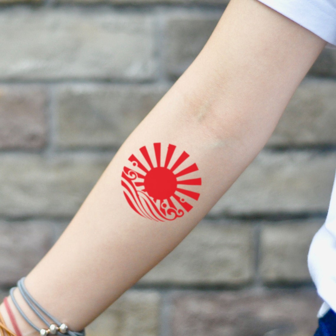 Japanese Rising Sun Temporary Tattoo Sticker set of 2 - Etsy
