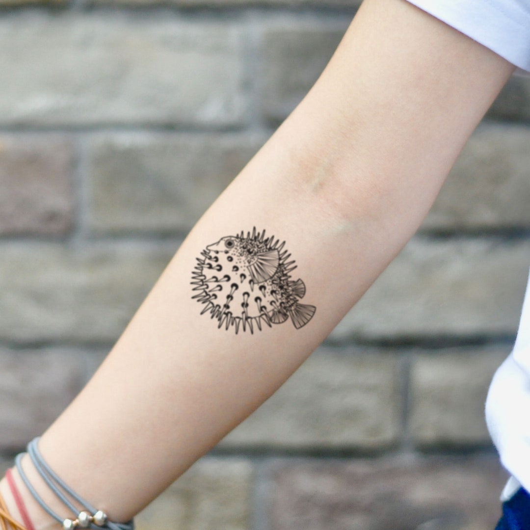 Puffer Fish Temporary Tattoo Sticker (set of 2) - Etsy