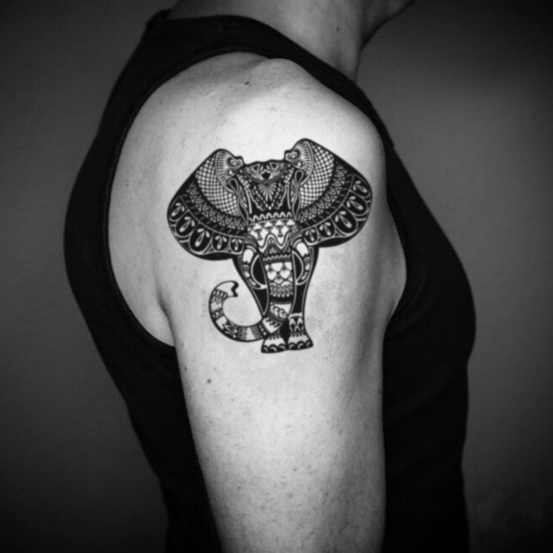 African Elephant Temporary Tattoo Sticker set of 2 - Etsy