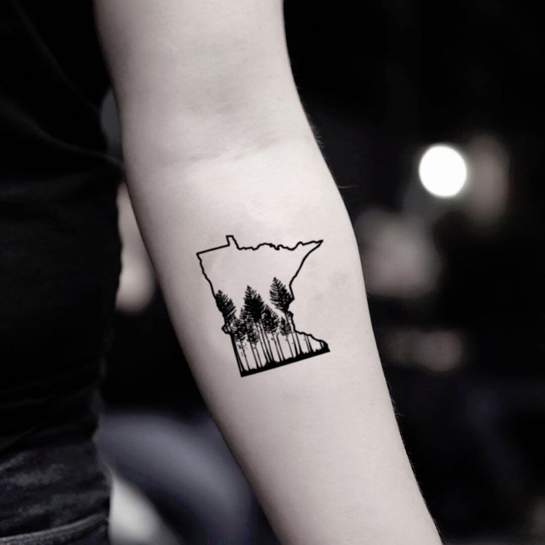 Minnesota Temporary Fake Tattoo Sticker set of 2 - Etsy
