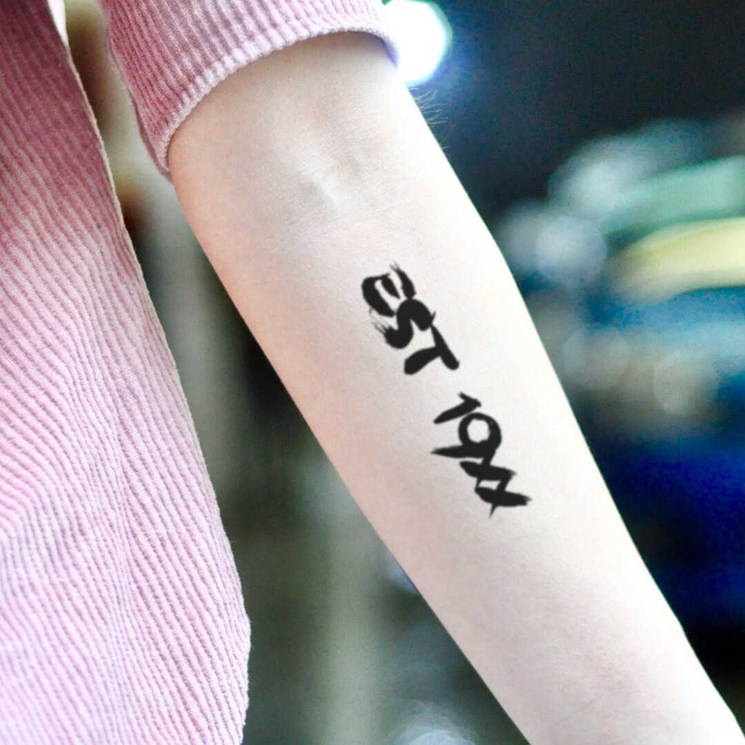 Established Est 19xx Temporary Tattoo Sticker (set of 2) - Etsy