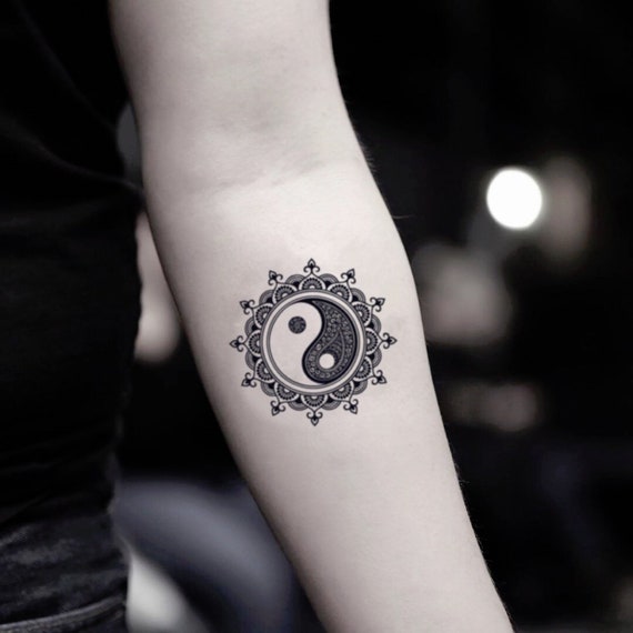 Lace Yin Yang Tattoos Mandala; Yin Yang; Tattoo; Feminine; Lacey;