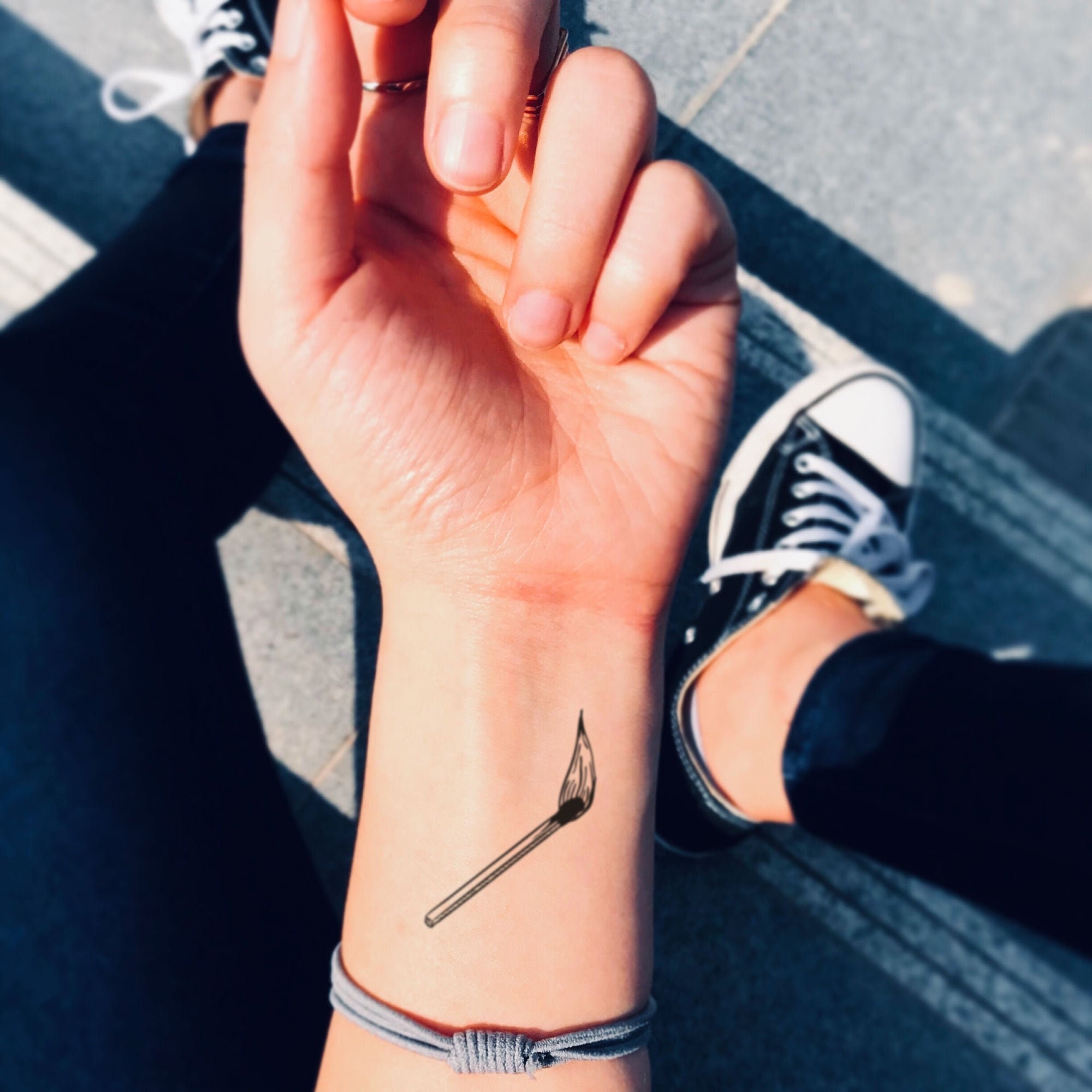 Matchstick Temporary Tattoo Sticker (set of 2) - Etsy UK