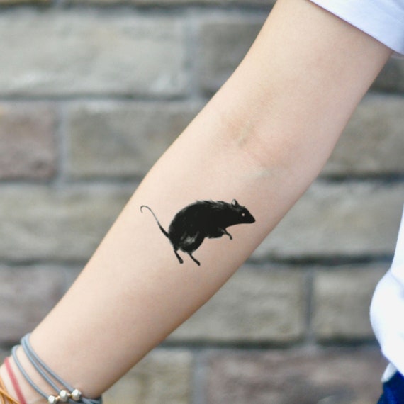 Black Rat Temporary Tattoo Sticker Set Of 2 | Etsy
