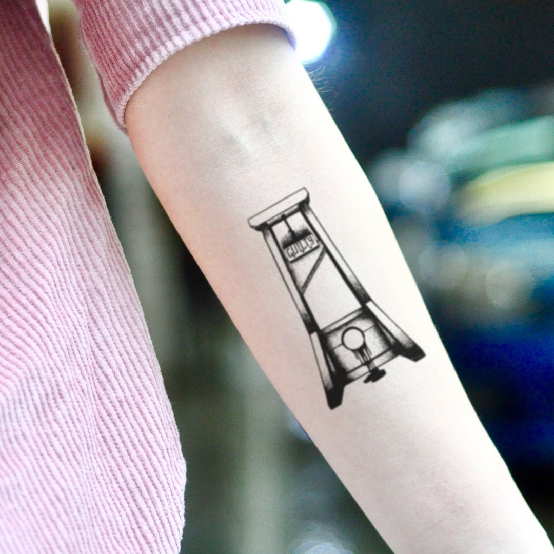 Guillotine Temporary Tattoo Sticker (set of 2) - Etsy
