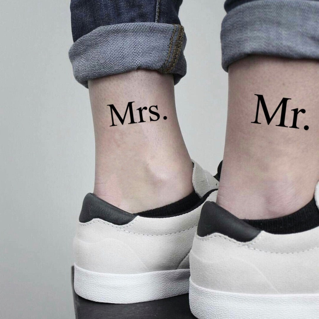 Mr & Mrs Temporary Fake Tattoo Sticker (set of 2) - Etsy