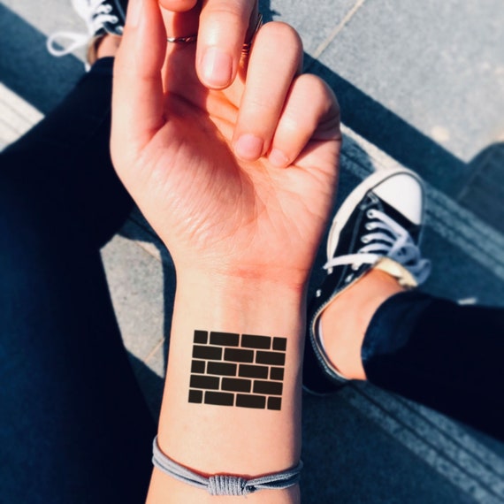 Brick Wall Temporary Tattoo Sticker set of 2 | Etsy
