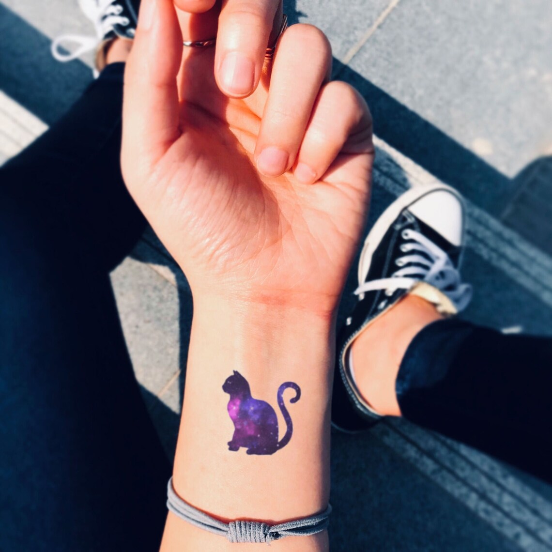 Galaxy Cat Temporary Tattoo Sticker (set of 2) - Etsy