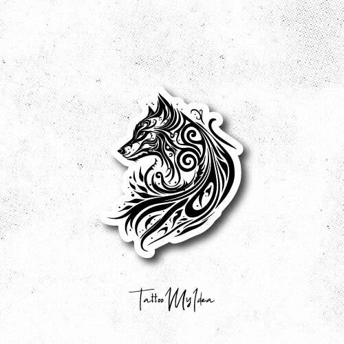 Multi-size Temporary Tattoo Set: Tribal Lone Wolf Design - Etsy