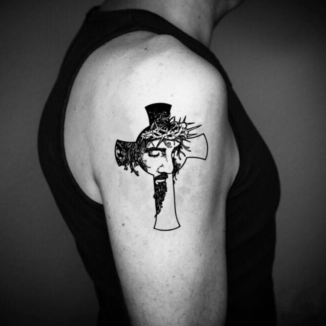 Jesus Cross Temporary Fake Tattoo Sticker (set of 2) - Etsy