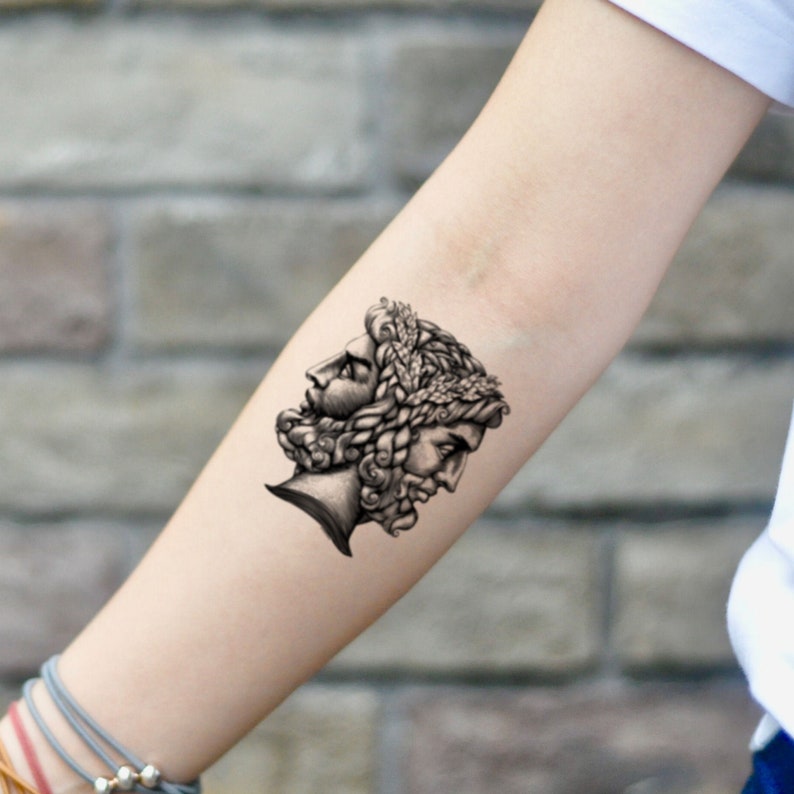 Janus God Two Faced Temporary Tattoo Sticker (set of 2) - Etsy