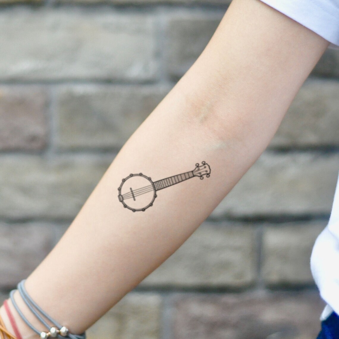 Banjo Temporary Tattoo Sticker (set of 2) - Etsy UK