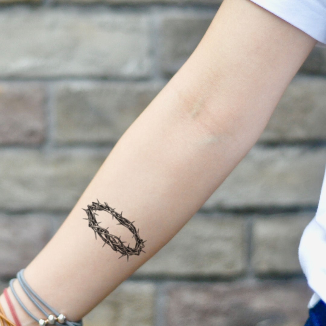 Crown of Thorns Temporary Tattoo Sticker (set of 2) - Etsy