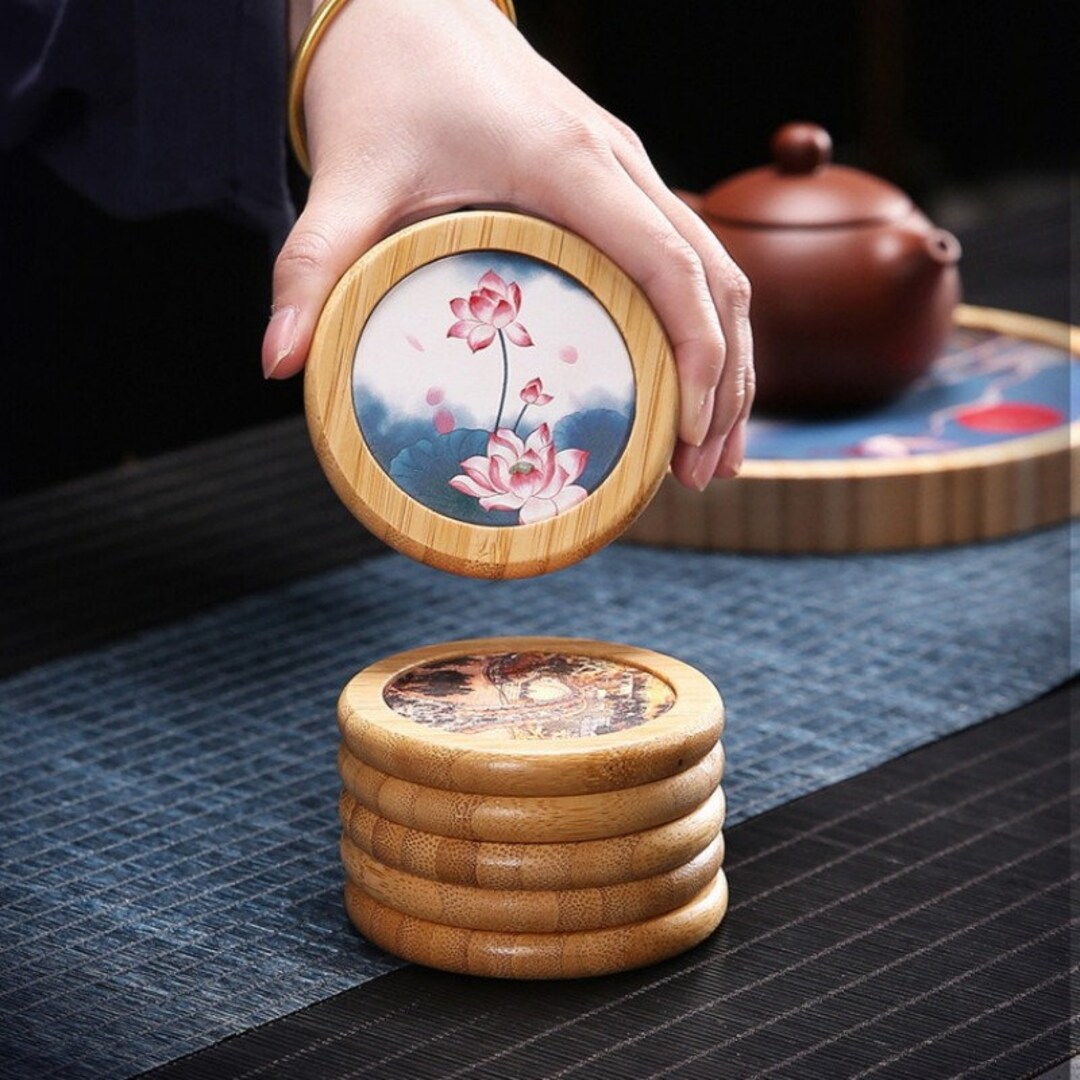 Bamboo Nano Ceramic Coasterstea Accessoriestea Ceremony - Etsy