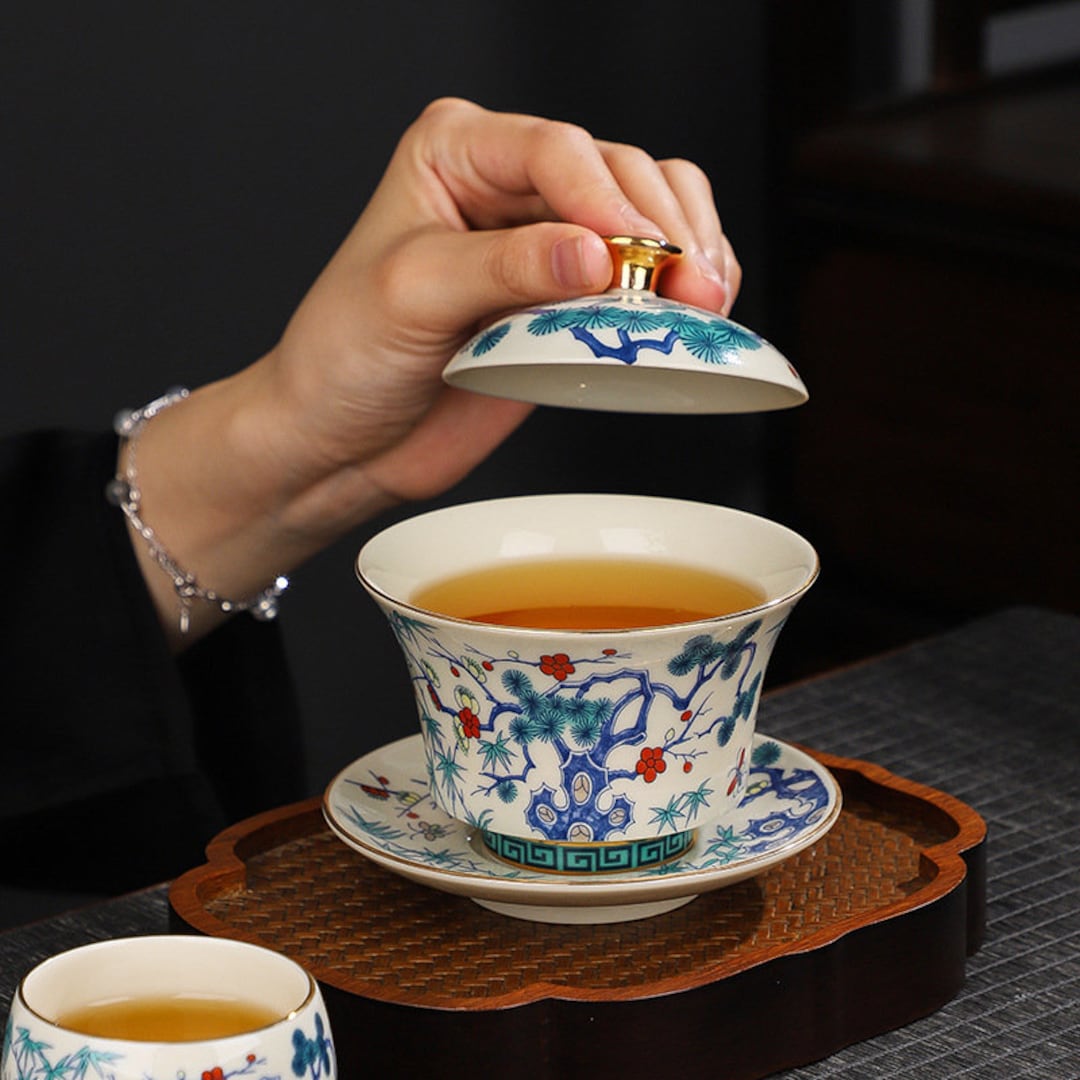 Porcelain Gaiwan Tea Setceramic Gaiwan Setgong Fu Tea Set - Etsy
