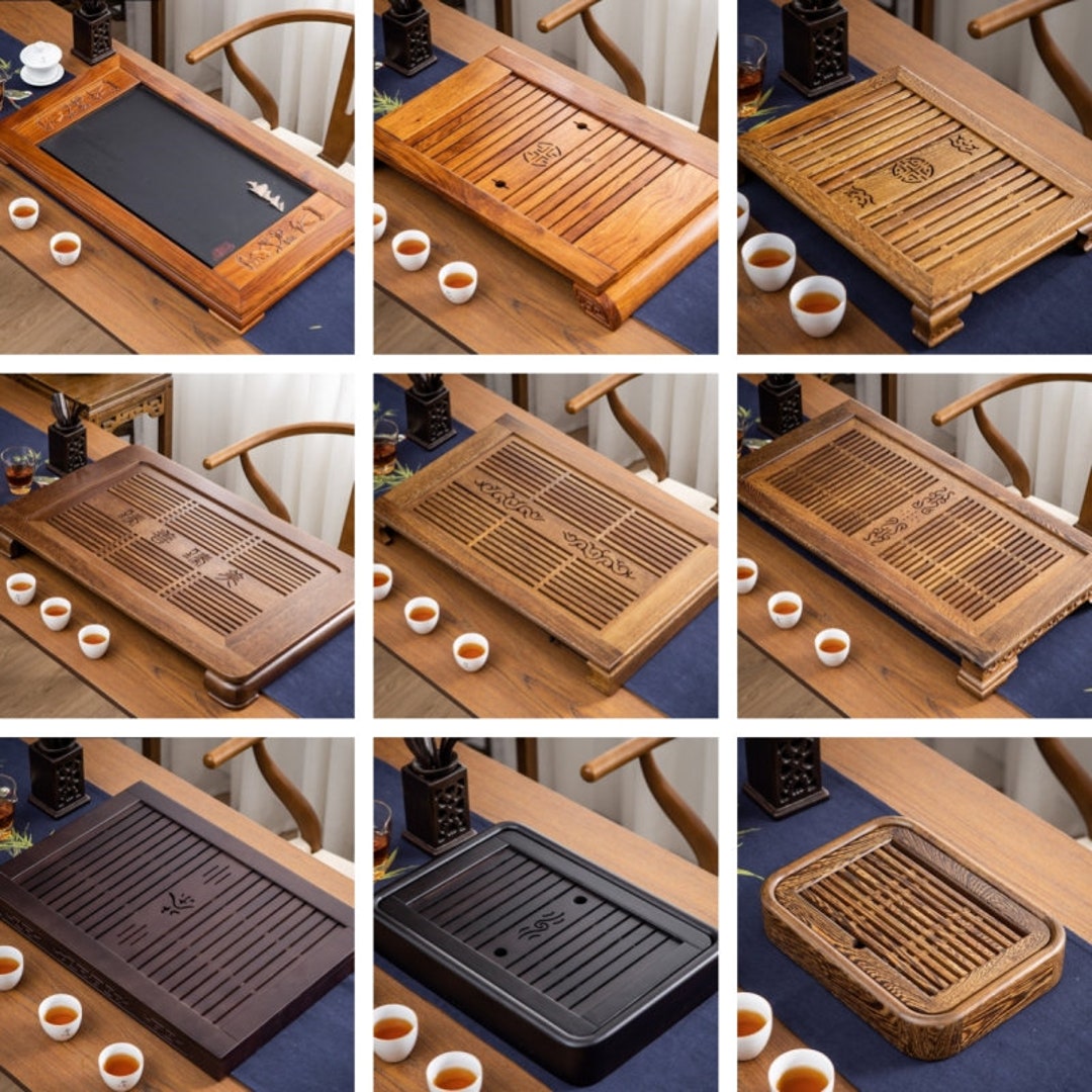 Chinese Pearwood Gong Fu Tea Tray With Drainage - Etsy