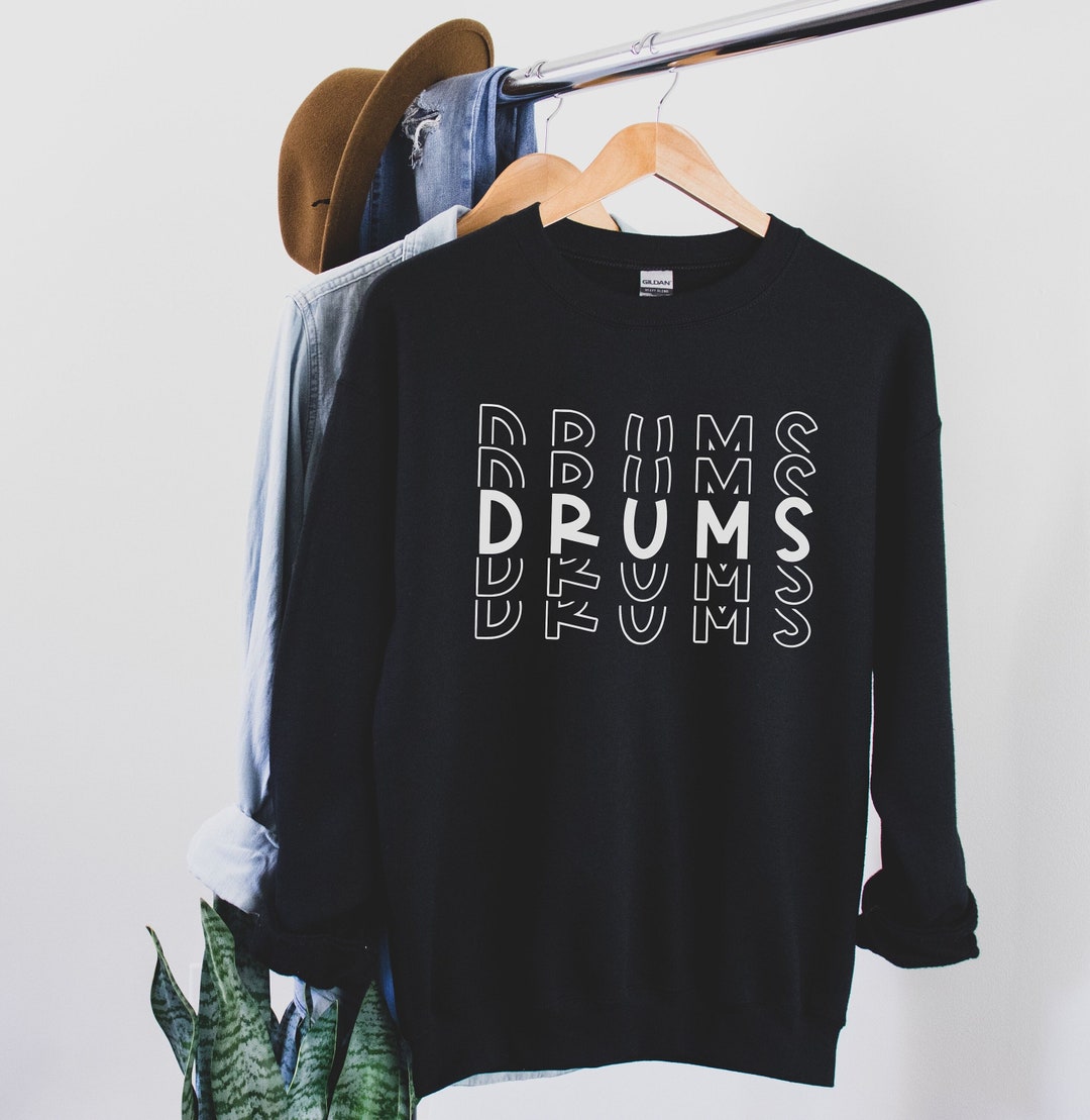 Drums Sweatshirt Drummer Gift Marching Band Sweatshirt Drummer Sweater ...