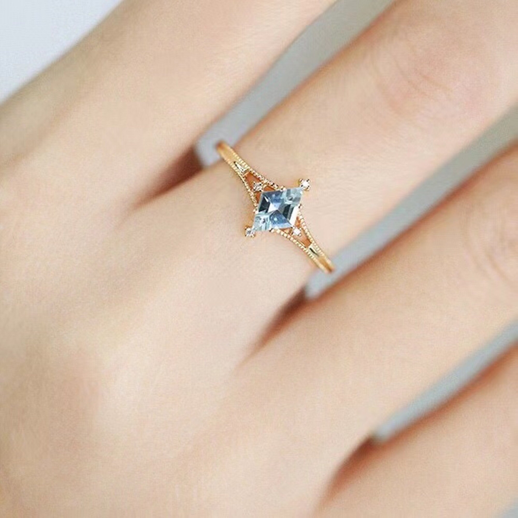 Amethyst Engagement Ring Dainty Amethyst Promise Ring - Etsy